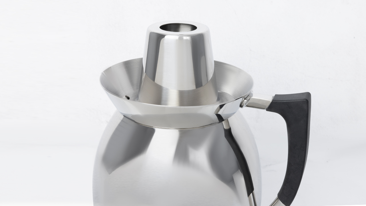 Chocolatera de aço inoxidável de grau cirúrgico sem derramamentos